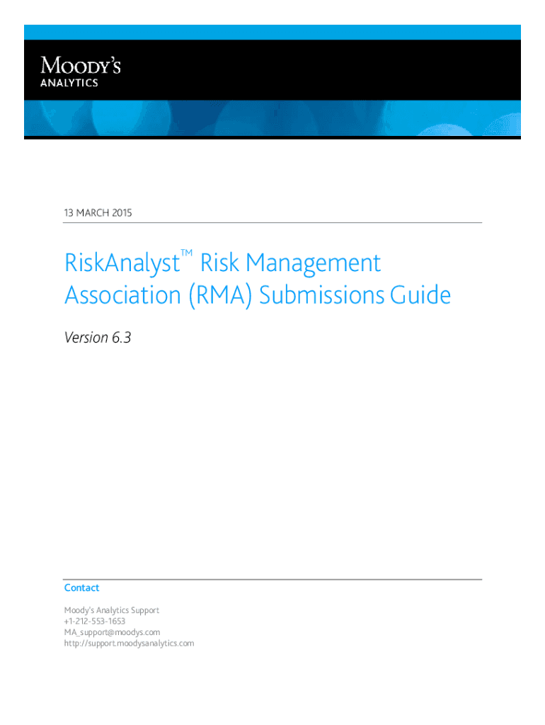 Fillable Online RiskAnalyst Risk Management Association (RMA ...