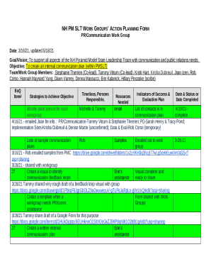 NH PM SLT Work Groups' Action Planning Doc Template | pdfFiller