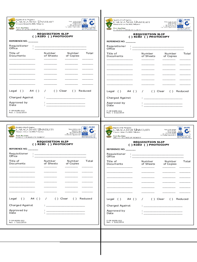 Fillable Online REQUISITION SLIP Fax Email Print - pdfFiller