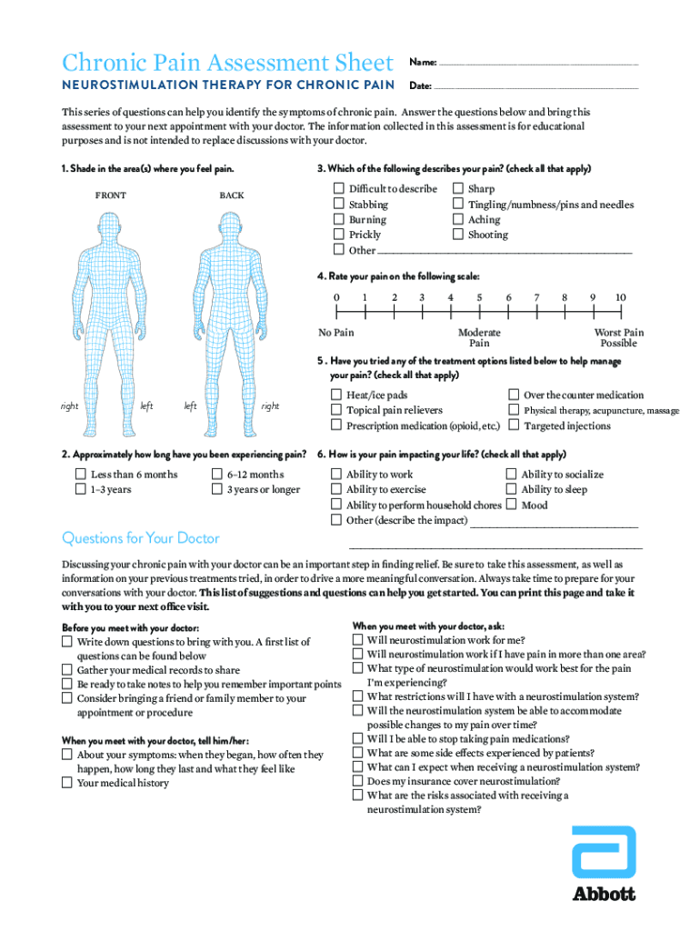 Fillable Online Get Answers and Resources About Chronic Pain Therapy ...