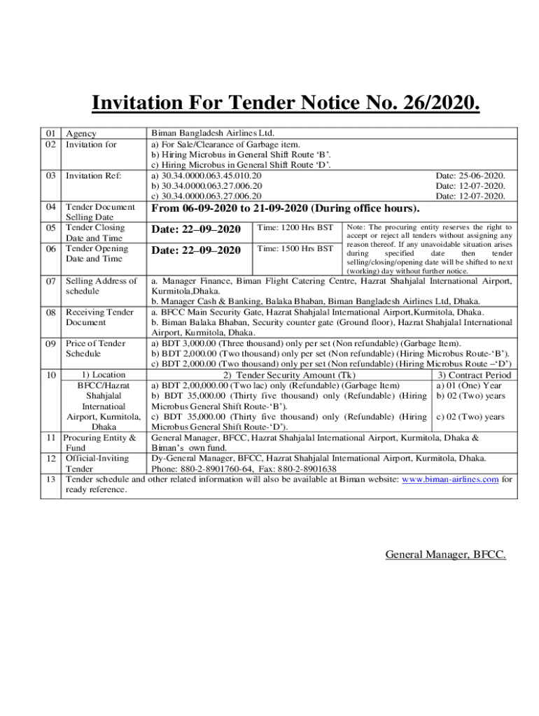 Fillable Online Tender Opening Fax Email Print - pdfFiller