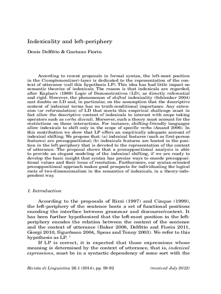 Fillable Online The semantics of person and de se effects in free ...