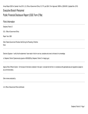 Fillable Online 2020 Public Financial Disclosure Form OGE 278e Fax ...