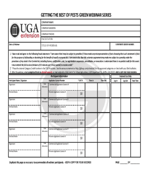 Fillable Online GA PESTICIDE SIGN IN SHEET - SINGLE CODE - AUG EB Fax ...