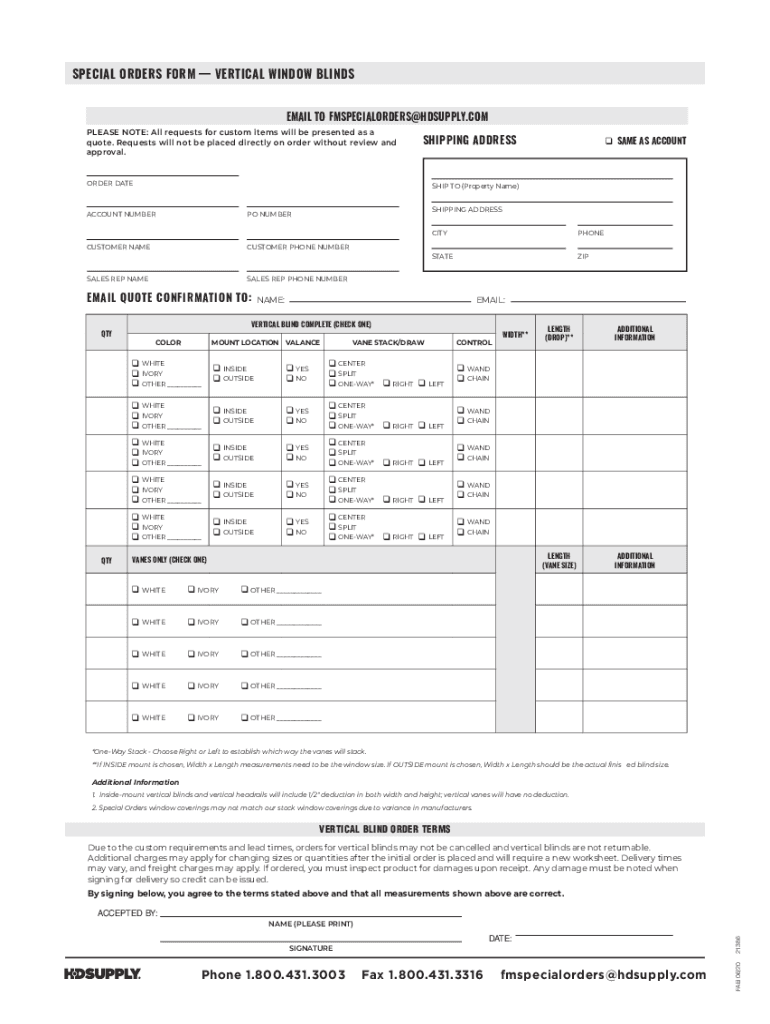 Fillable Online Special Orders Request Form Fax Email Print - pdfFiller