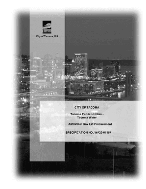 Fillable Online Tacoma Water AMI Meter Box Lid Procurement ... Fax ...