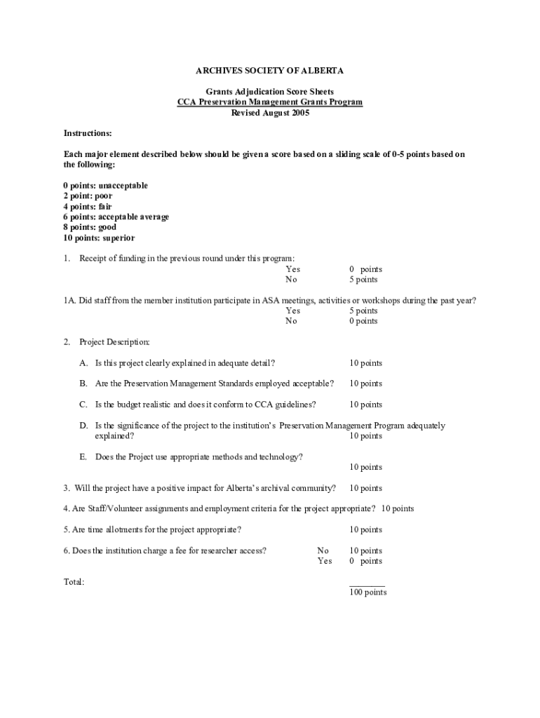 Fillable Online ASA Score Sheets.doc Fax Email Print - pdfFiller