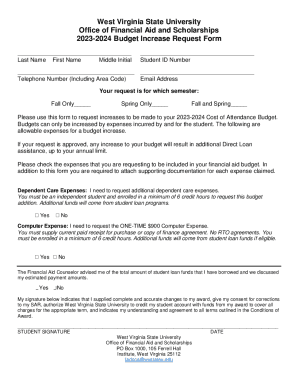 Fillable Online 2023-2024 Budget Increase Request Form Fax Email Print ...