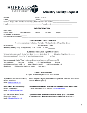 Fillable Online Use of Facilities Request Form for: Church Sanctuary ...