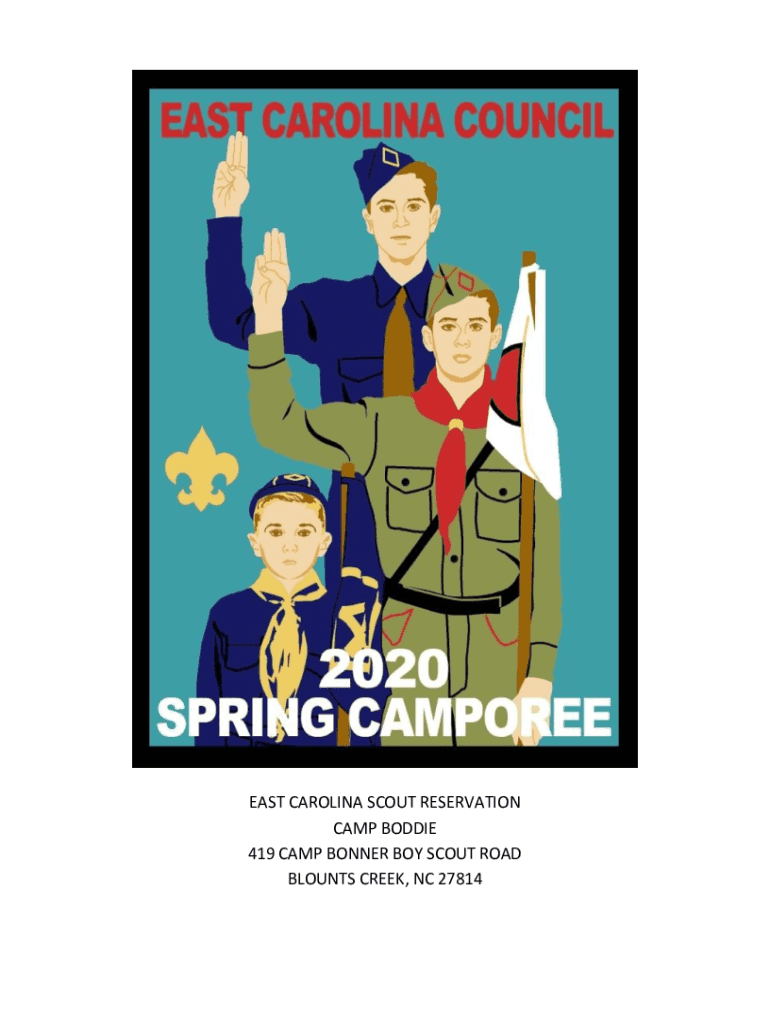 Fillable Online East Carolina Council CAMP BODDIE 419 Camp Bonner Boy ...