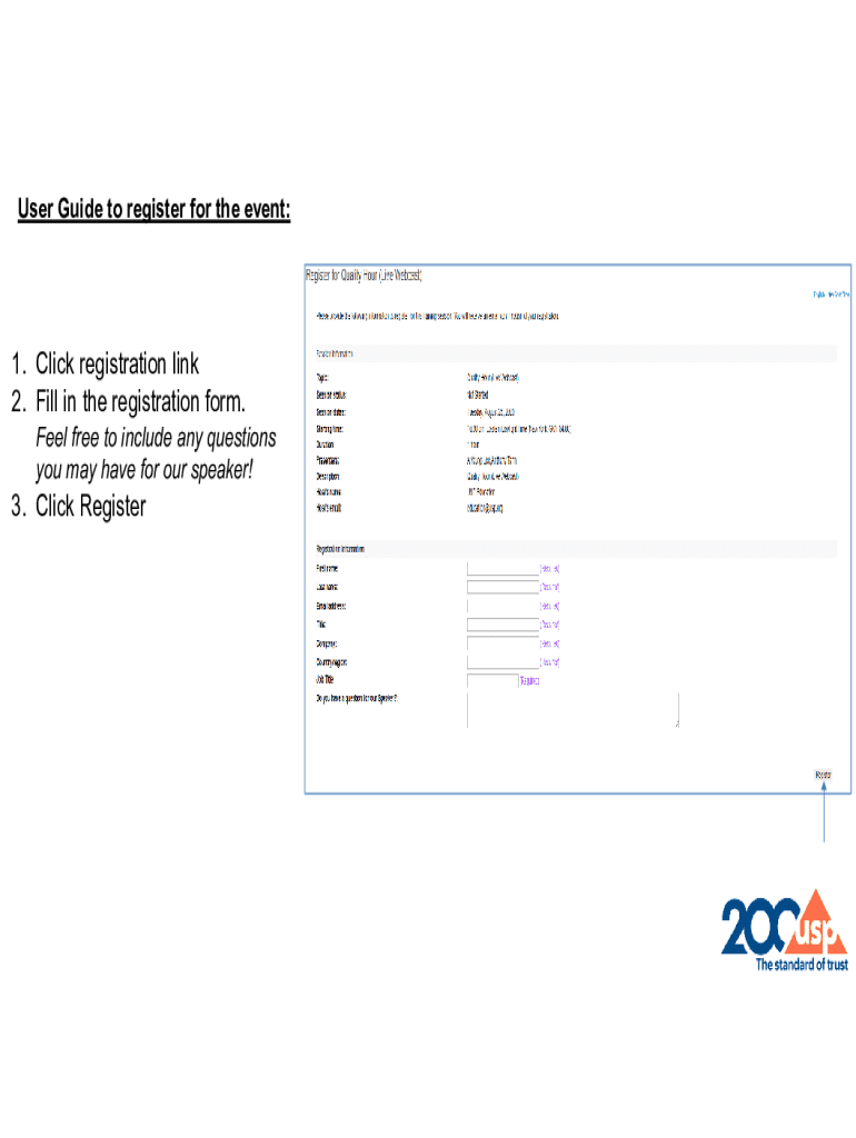 Fillable Online 1. Click registration link 2. Fill in the registration ...