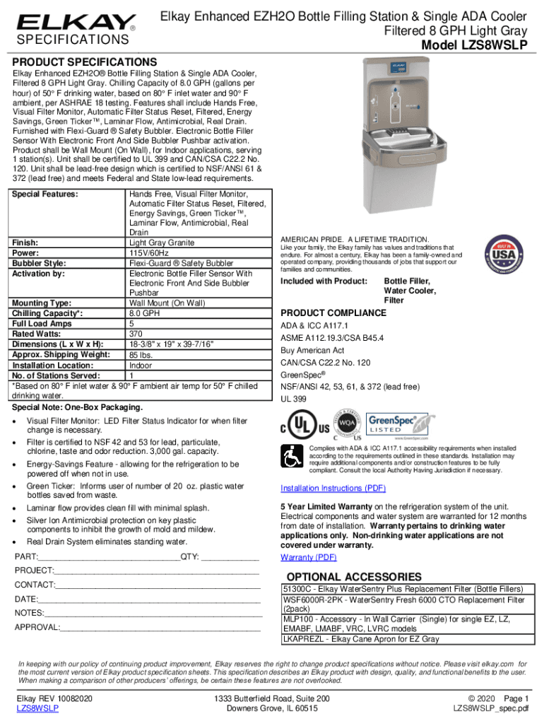 Fillable Online Filtered, Bi Level Water Cooler with Enhanced EZH2O Bottle ... Fax Email Print ...
