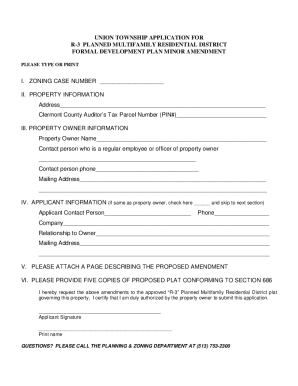 Fillable Online union-township oh ZONING RESOLUTION - Union Township ...