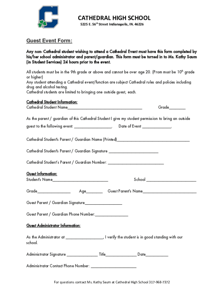 Fillable Online Guest Event Form.docx Fax Email Print - pdfFiller