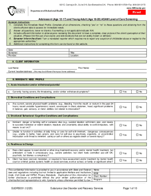 Fillable Online DBH Substance Use Disorder and Recovery Services Fax ...