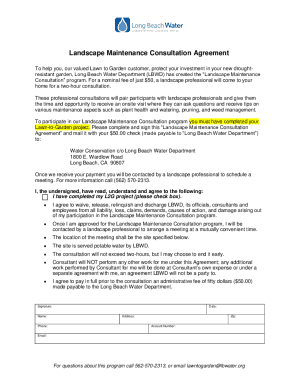 Fillable Online Landscape Design Consultation Agreement - Beautiful ...