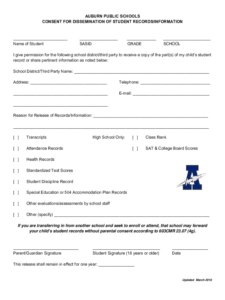 Fillable Online Withdrawal/Authorization to Release Student Records Fax Email Print - pdfFiller