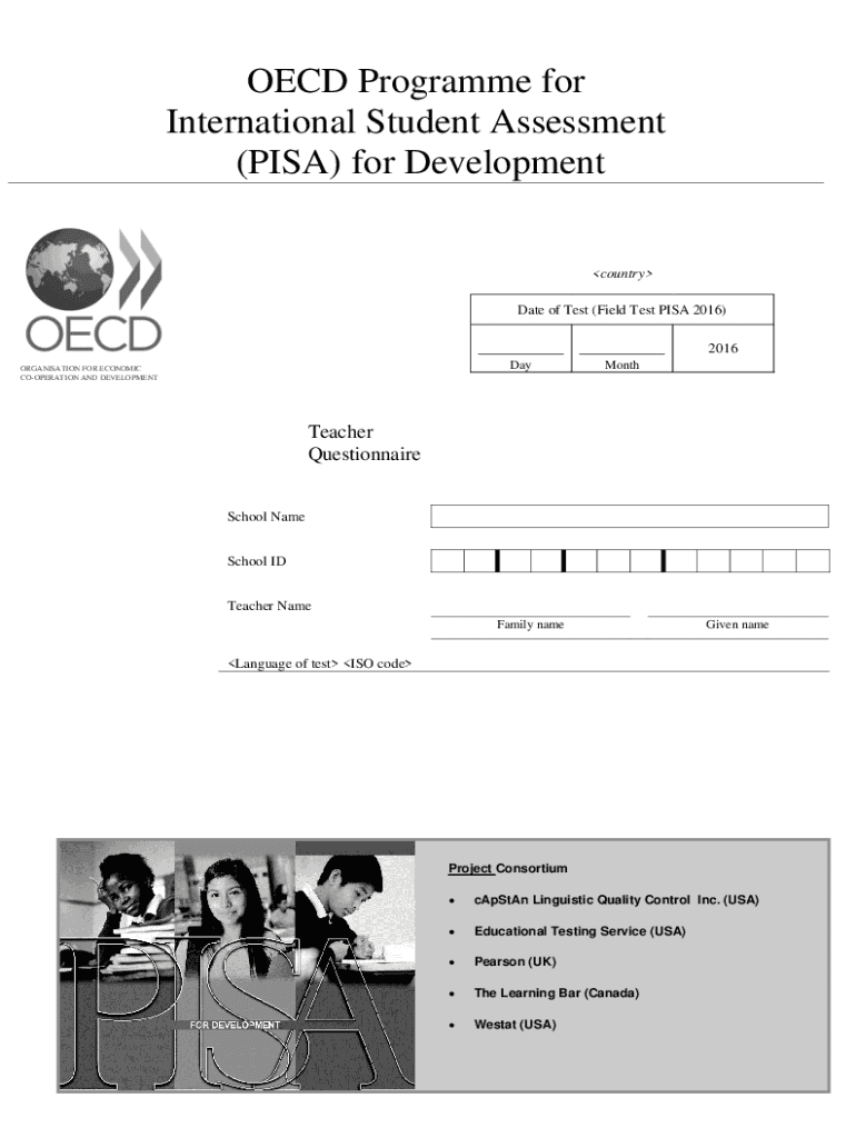 Fillable Online OECD Programme for International Student Assessment ...