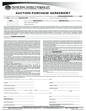 Fillable Online AUCTION PURCHASE AGREEMENT Fax Email Print - pdfFiller