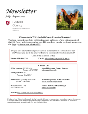 Fillable Online Newsletter - Wsu - Washington State University Fax ...