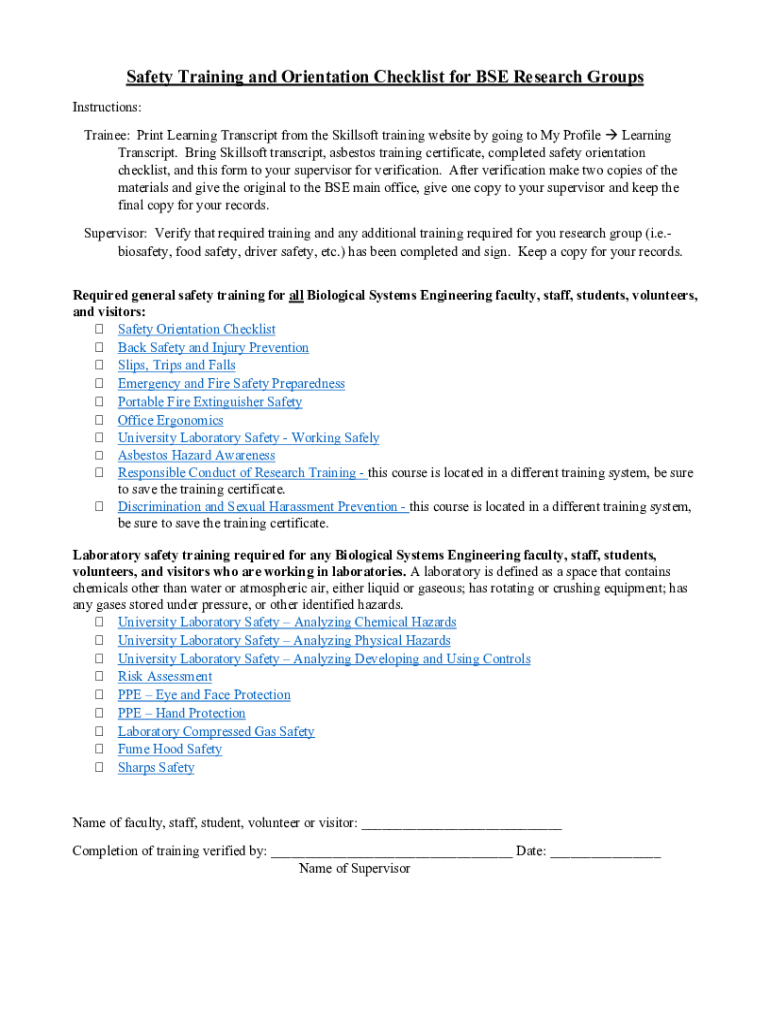Fillable Online Workplace Safety Orientation 2.0Compliance Training Fax Email Print - pdfFiller