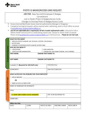 Fillable Online PHOTO ID BADGE/ACCESS CARD REQUEST - USE FOR Fax Email ...