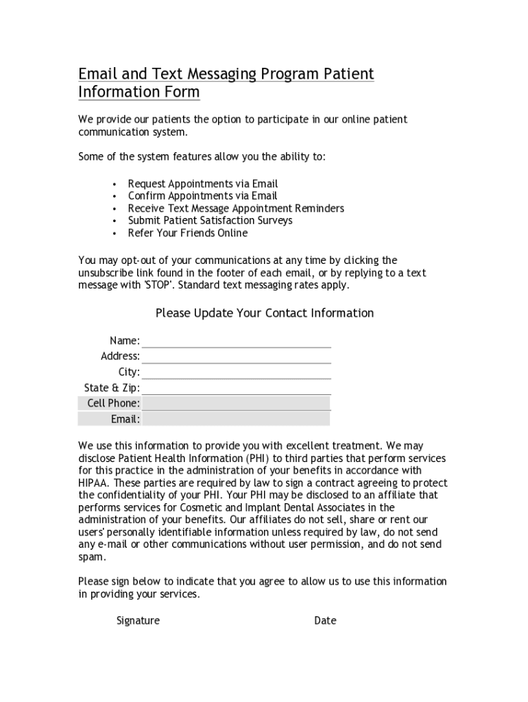 Fillable Online Patient Update Form (3).doc Fax Email Print - pdfFiller