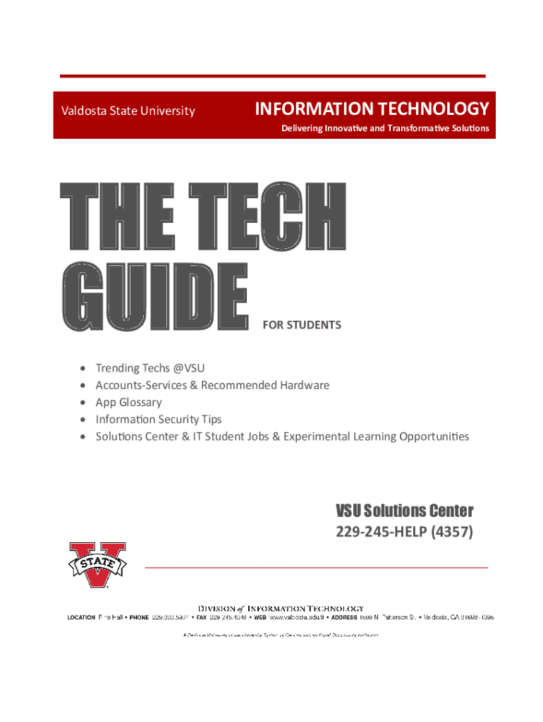 Fillable Online Tech Guide. Division of Information Technology Fax Email Print - pdfFiller