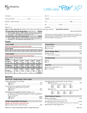 Fillable Online Flip XP Order FormKi Mobility. Special Discounts ...