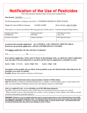 Fillable Online Notice to Workers About Pesticide Applications and ...