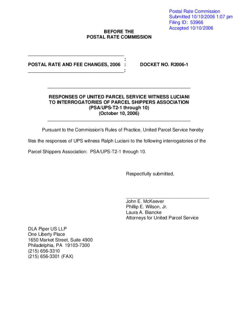 Fillable Online Postal Rate and Fee Changes Fax Email Print - pdfFiller