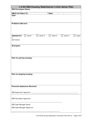 Fillable Online 1.8 NC ESG Housing Stabilization Initial Action Plan ...