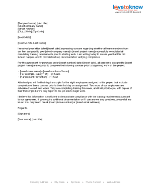 Fillable Online assertion of compliance letter. assertion of compliance ...