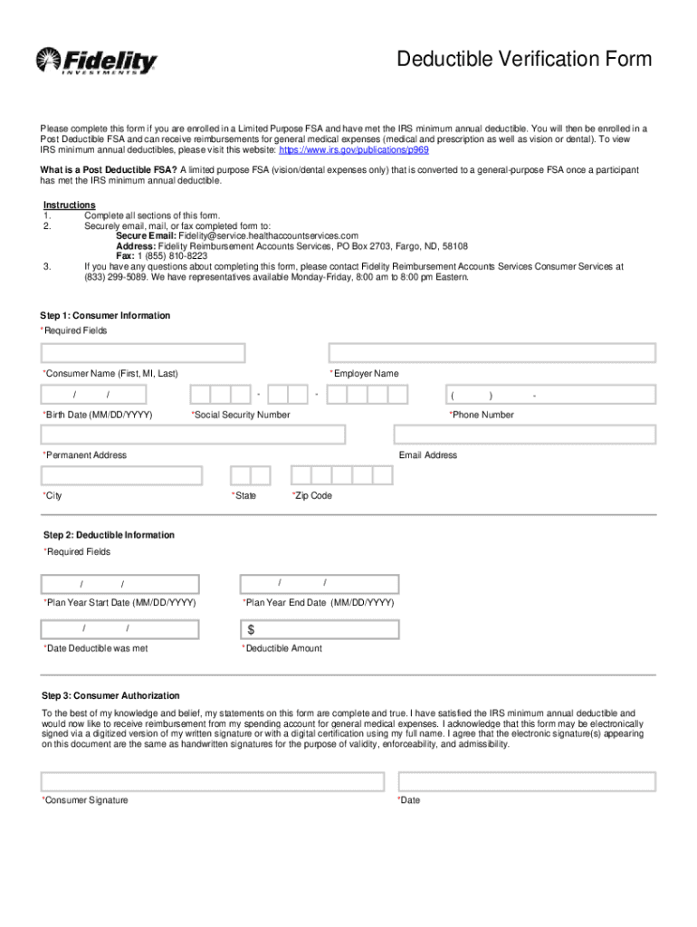 Fillable Online State of South Dakota Deductible Verification Form Fax Email Print - pdfFiller