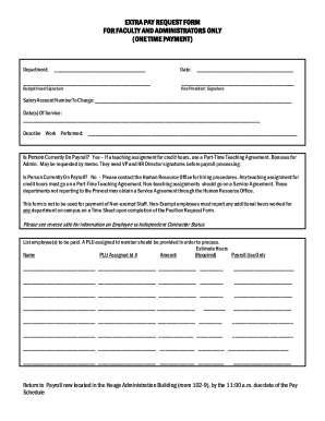 Fillable Online EXTRA PAY REQUEST FORM Fax Email Print - pdfFiller