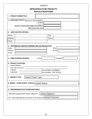 Fillable Online INFRASTRUCTURE PROJECTS APPLICATION FORM ... Fax Email Print - pdfFiller