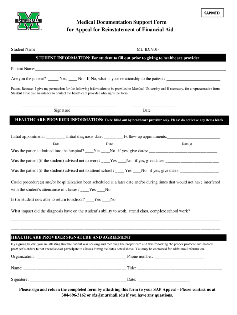 Fillable Online Medical Documentation Support Form for Appeal for ...