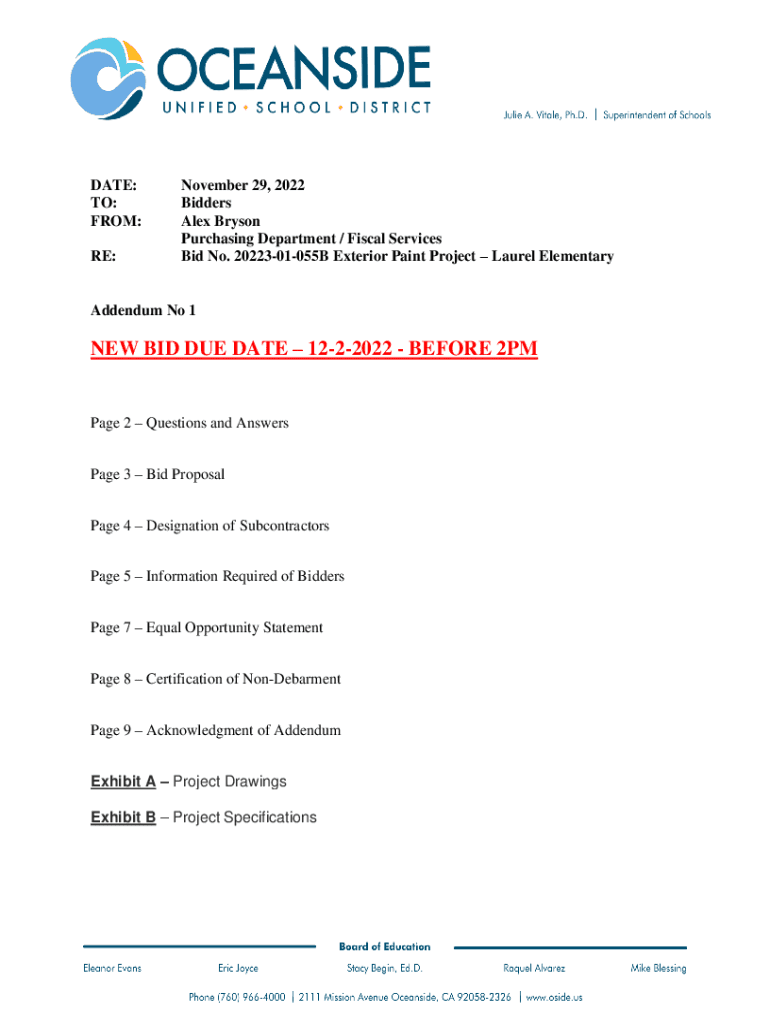 Fillable Online NEW BID DUE DATE Fax Email Print - pdfFiller