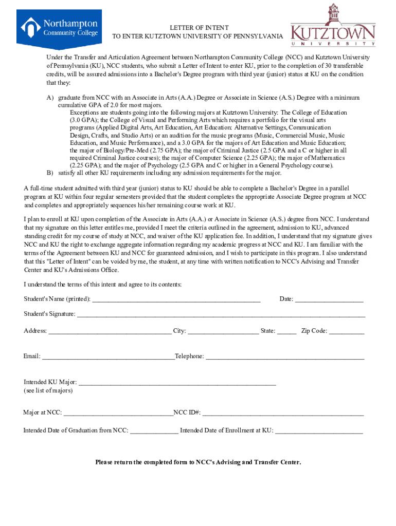 Fillable Online Lackawanna College - Transfer and Articulation ...