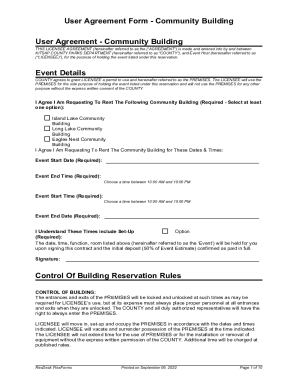 Fillable Online User Agreement Form - Community Building. Created with ...