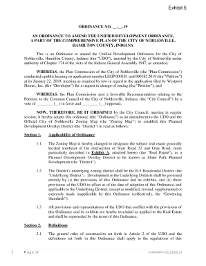 Fillable Online an ordinance to amend the unified development ordinance ...