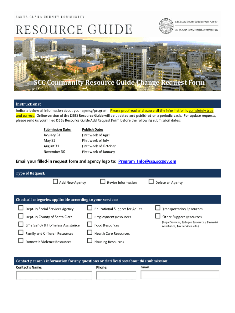 Fillable Online SCC Community Resource Guide Change Request Form Fax Email Print - pdfFiller