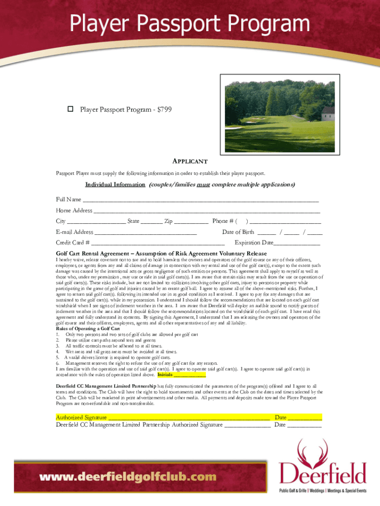 Fillable Online Player Passport Program Fax Email Print - pdfFiller