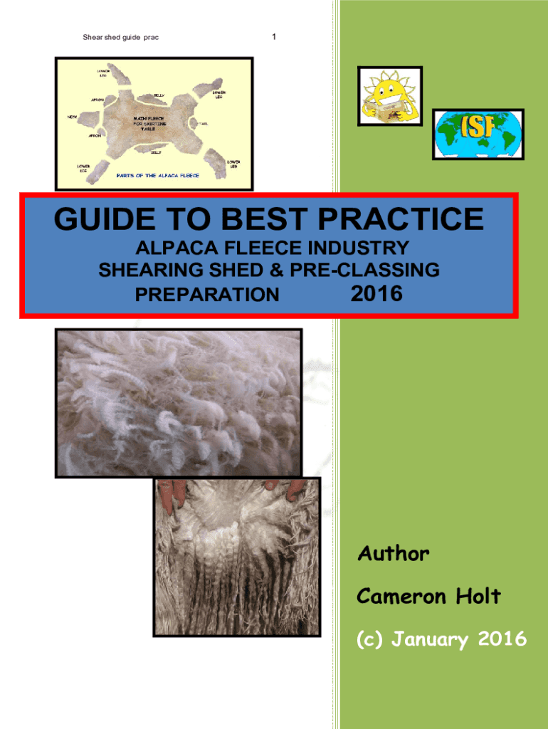 Fillable Online Guidelines for Shearing Shed Set-up and Fleece ...