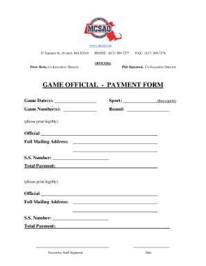 Fillable Online GAME OFFICIAL SIG SHEET Fax Email Print - pdfFiller