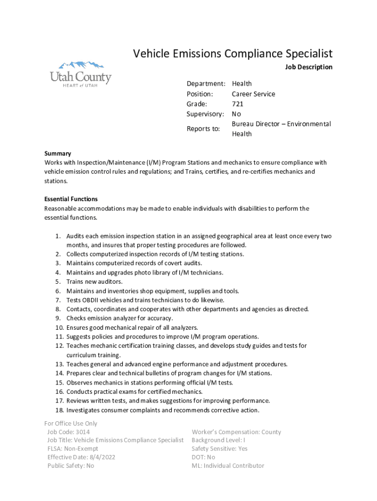Fillable Online Vehicle Emissions Inspection & Maintenance (I/M) Fax Email Print - pdfFiller