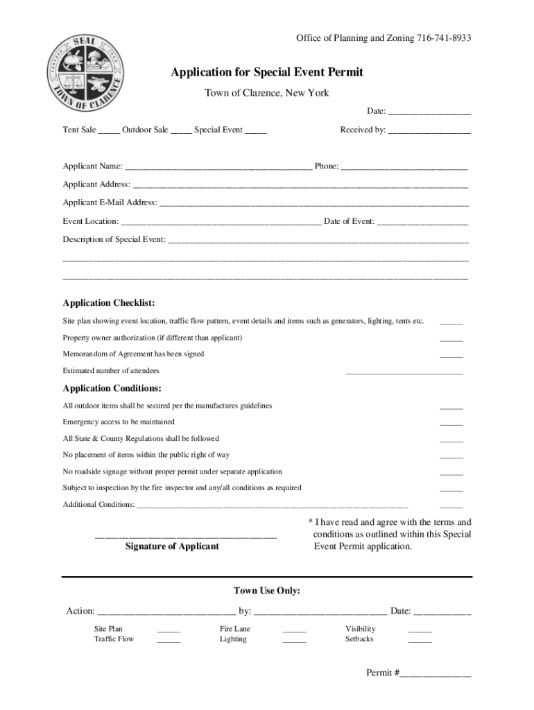 Fillable Online www2 erie Special Exception Use Permits - Town of ...