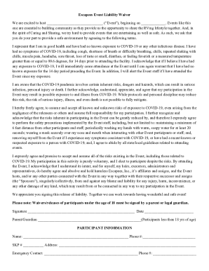 Fillable Online Escapees Event Liability Waiver We are excited to host ...