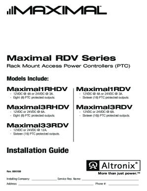 Fillable Online MaximalRDV Series Rack Access Power Controllers (PTC) Fax Email Print - pdfFiller