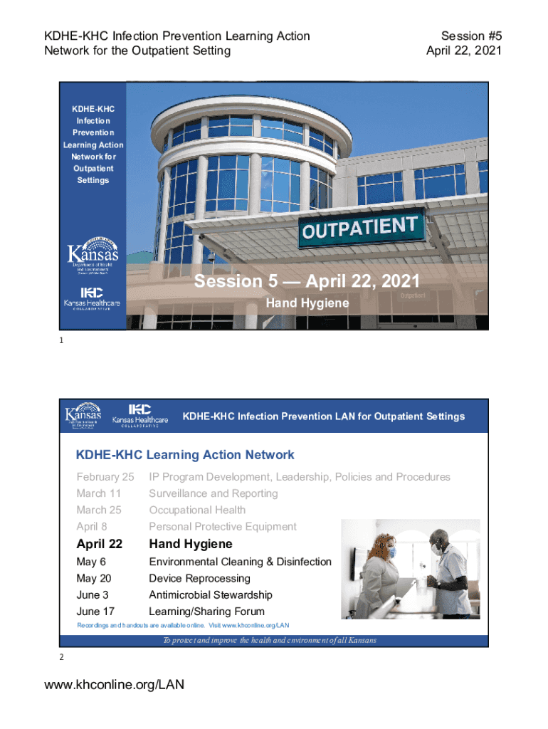 Fillable Online KDHE-KHC Infection Prevention Learning Action Network for the Outpatient Setting ...